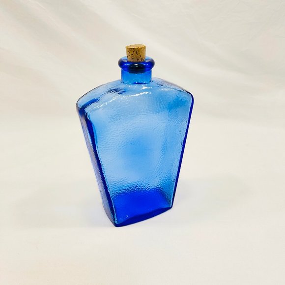 Vintage | Other | Vintage Cobalt Blue Glass Bottle Flask | Poshmark